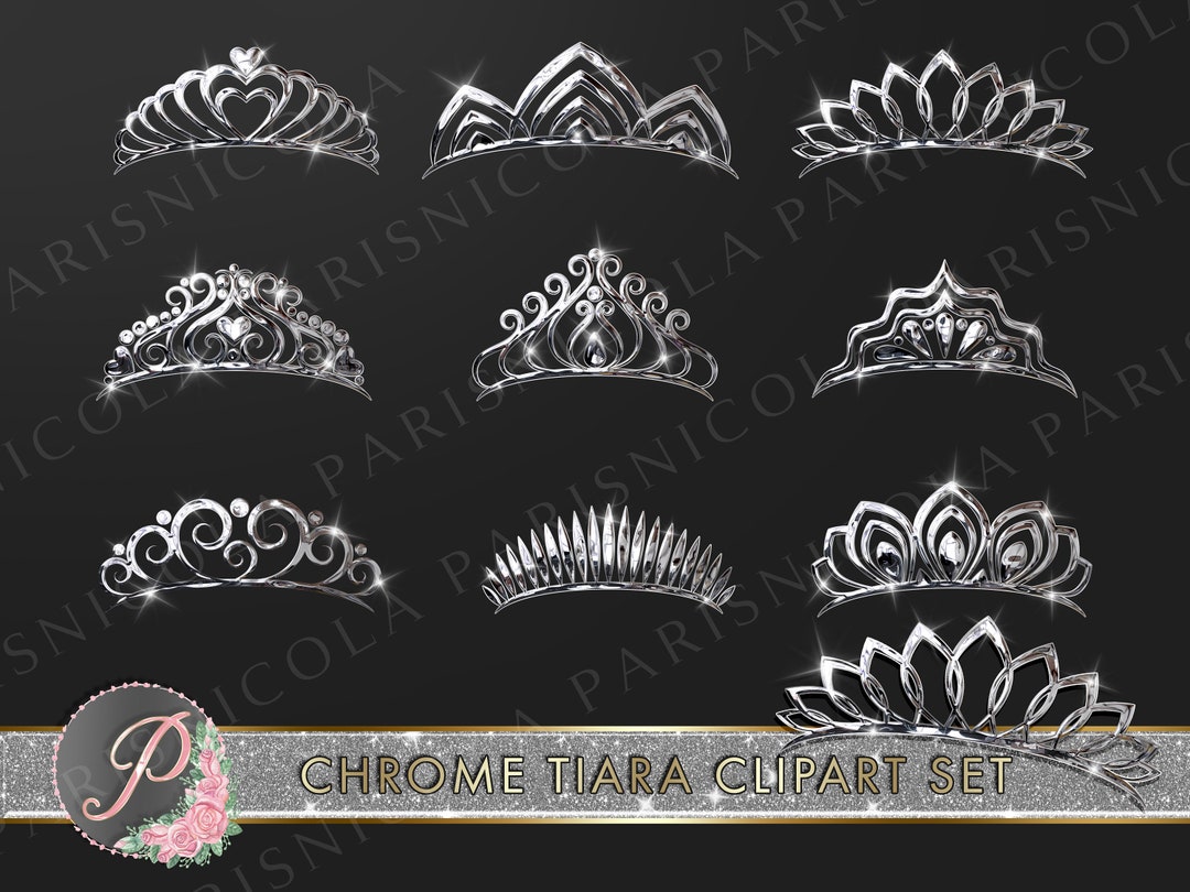Silver Chrome Tiaras Crown Clipart Tiara Clipart Silver - Etsy