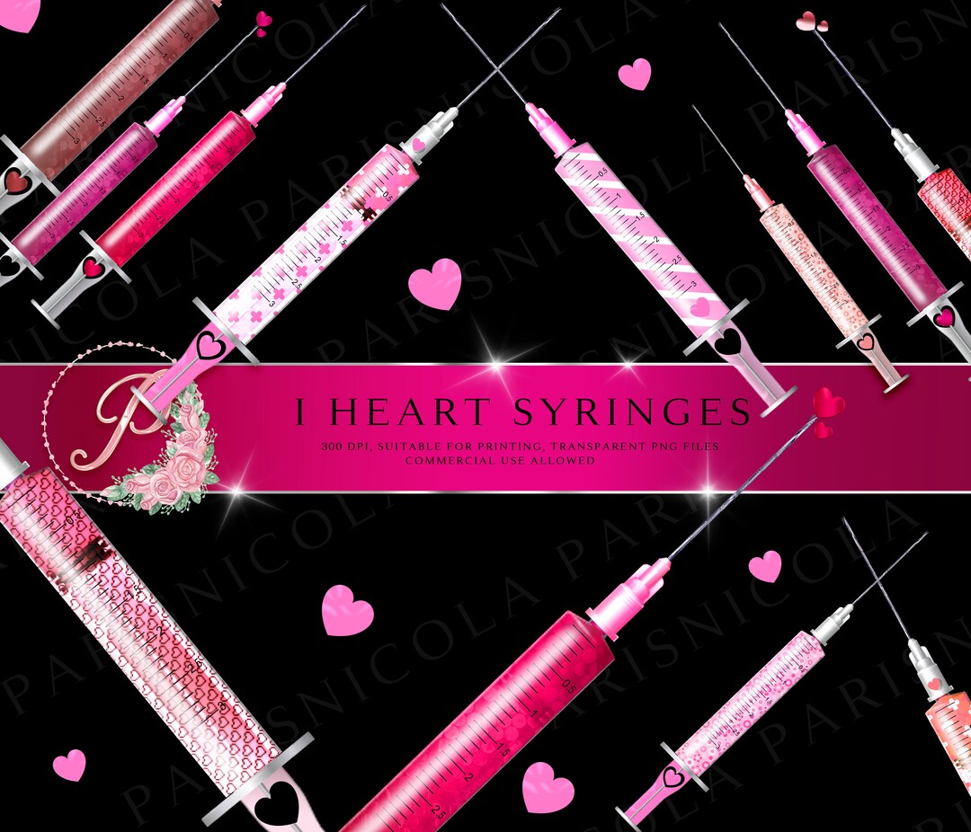 Love Syringe Clipart Glamorous Syringes Glitter Syringes - Etsy