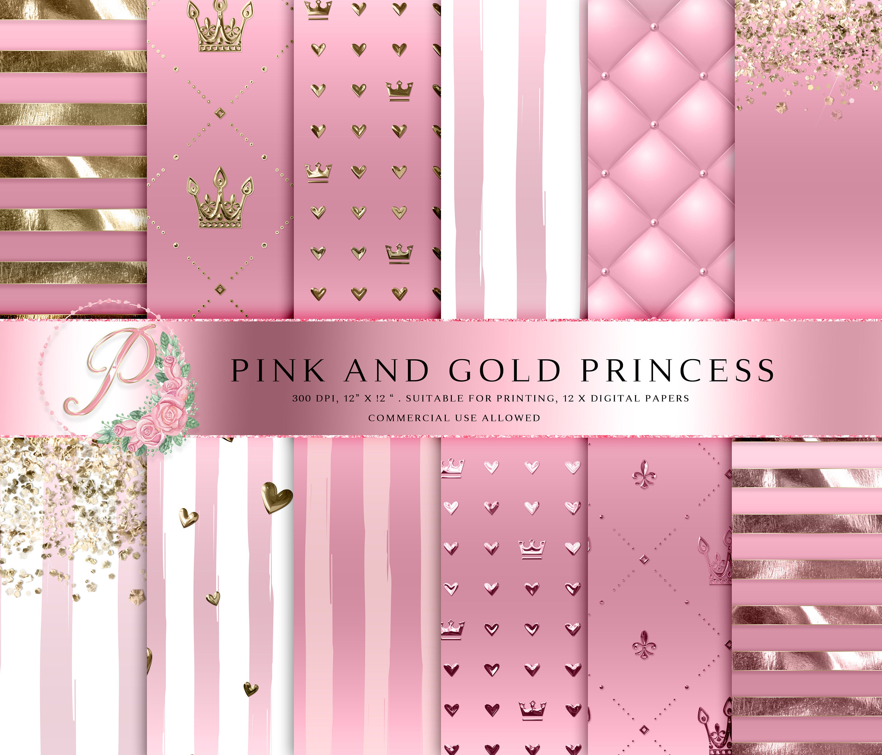 Pink And Gold Princess Background