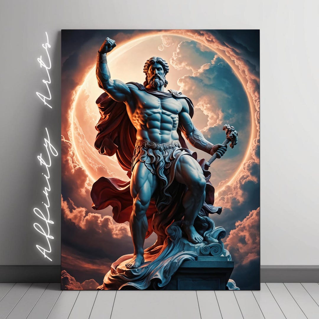 Poseidon's Wrath Digital Artwork – Mythological God Illustration ...