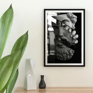 Fragmented Greek Statue Face Art Print: Surrealist Photography (digital ...