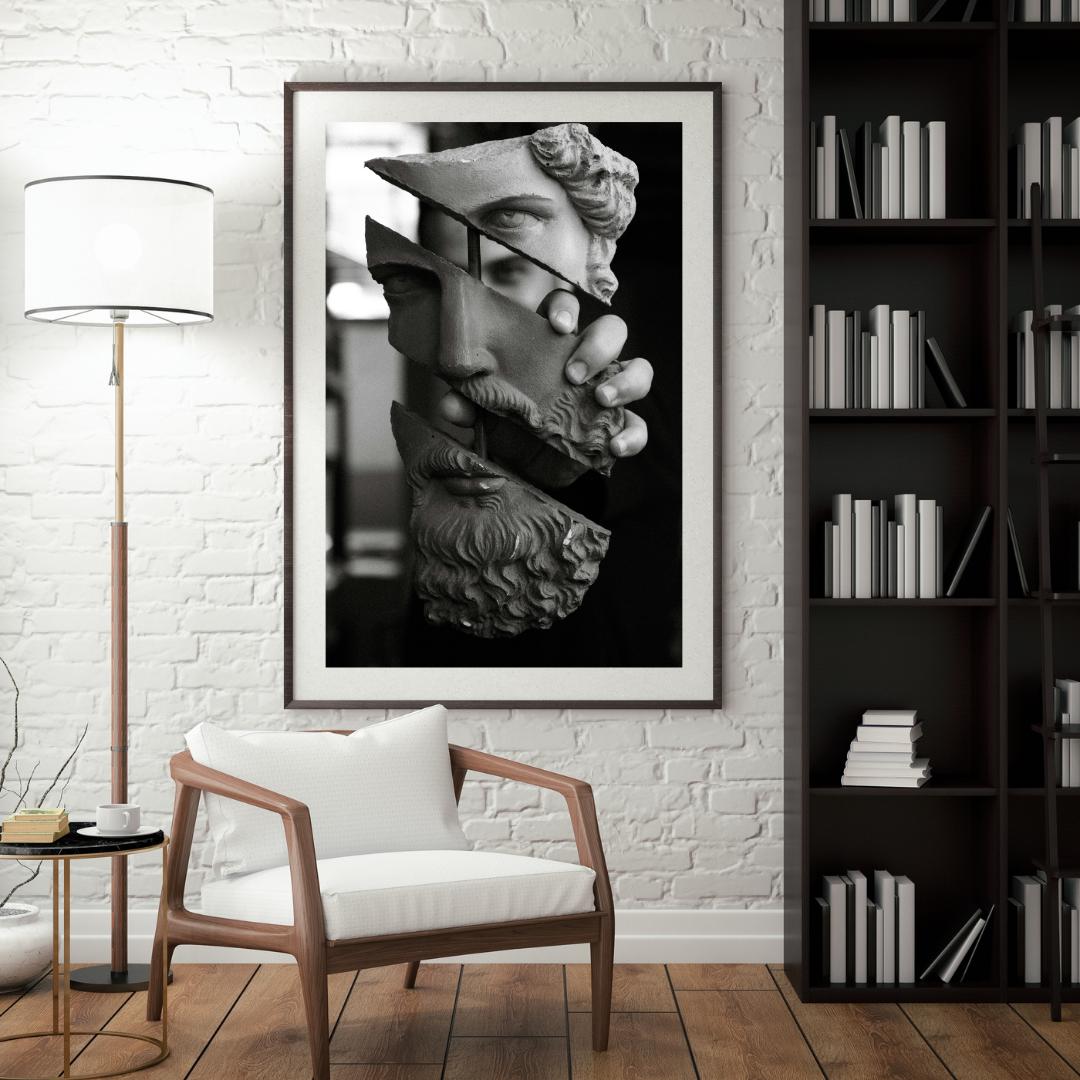 Fragmented Greek Statue Face Art Print: Surrealist Photography (digital ...
