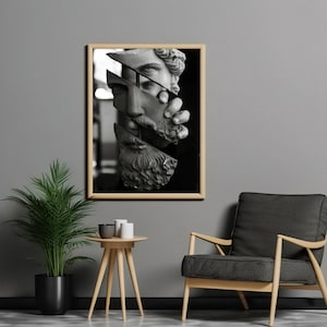 Fragmented Greek Statue Face Art Print: Surrealist Photography (digital ...