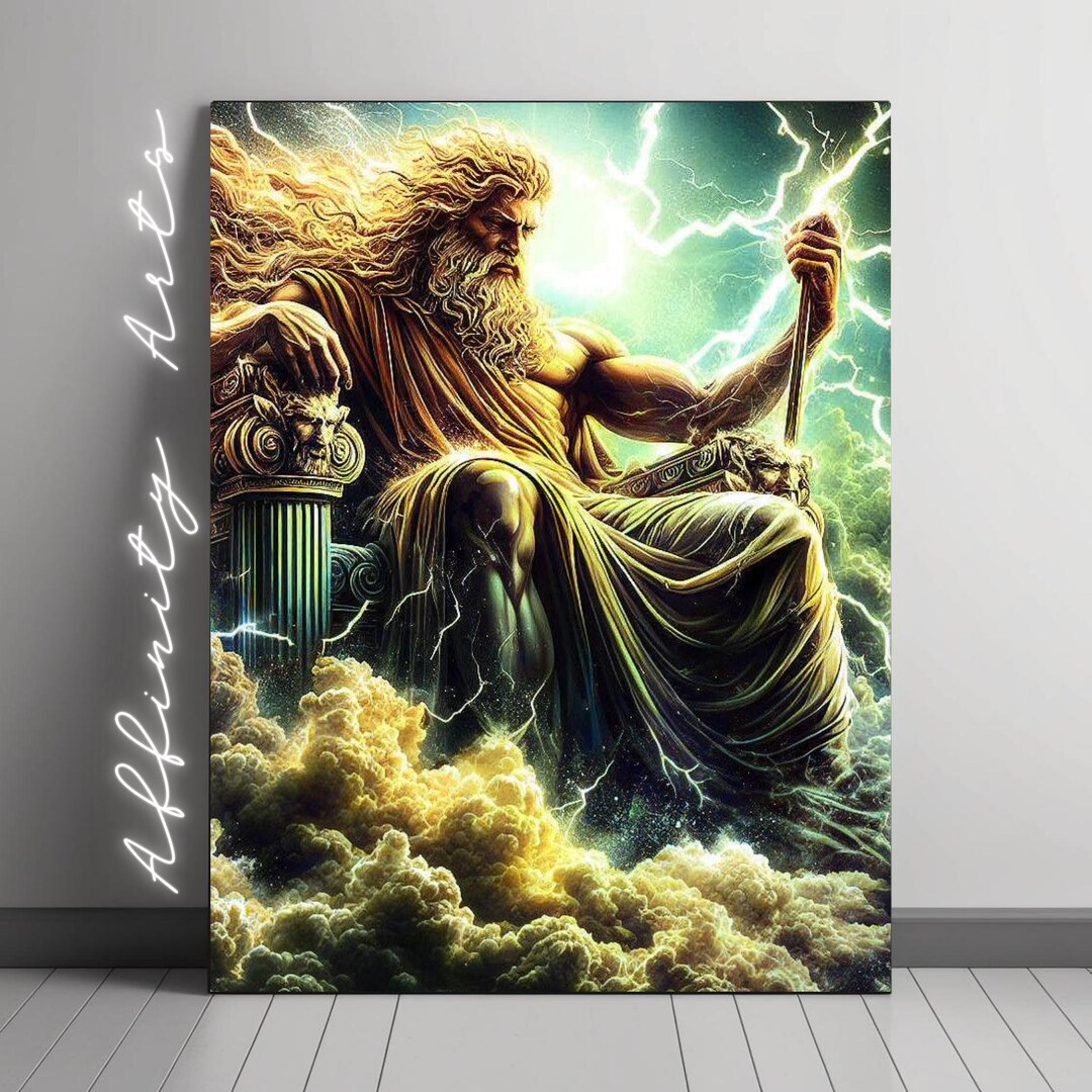 Wrath of Zeus Digital Art Print | Mythological Greek God Illustration ...
