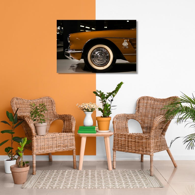 Vintage Car Wheel Art Print: Retro Automotive Decor (digital Download ...