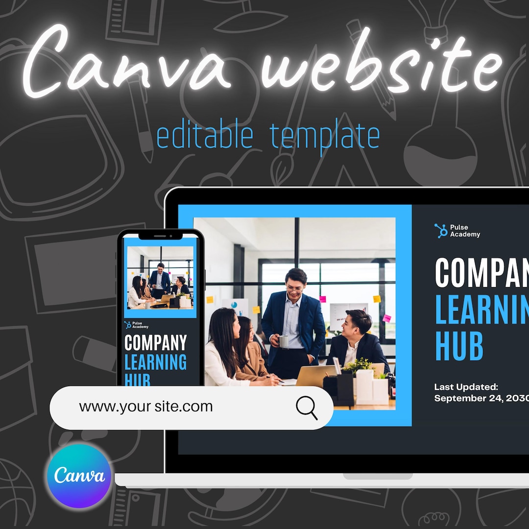 Canva Website Template for Learning Hub | Editable Course Page for ...