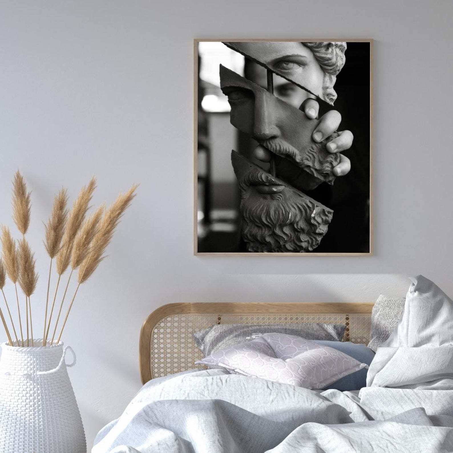 Fragmented Greek Statue Face Art Print: Surrealist Photography (digital ...