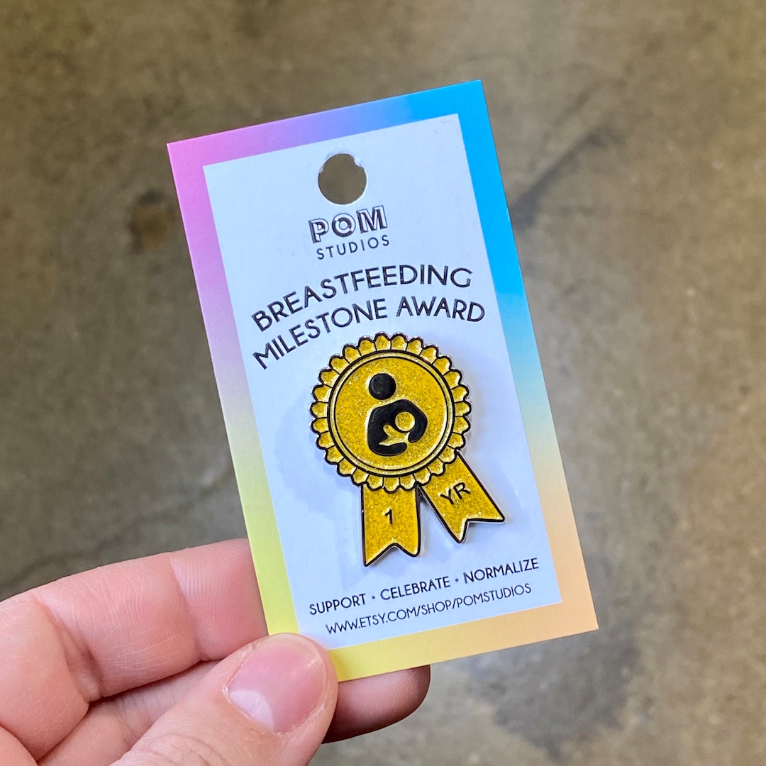 Breastfeeding Milestone Award Enamel Pin - 1 Year - Etsy
