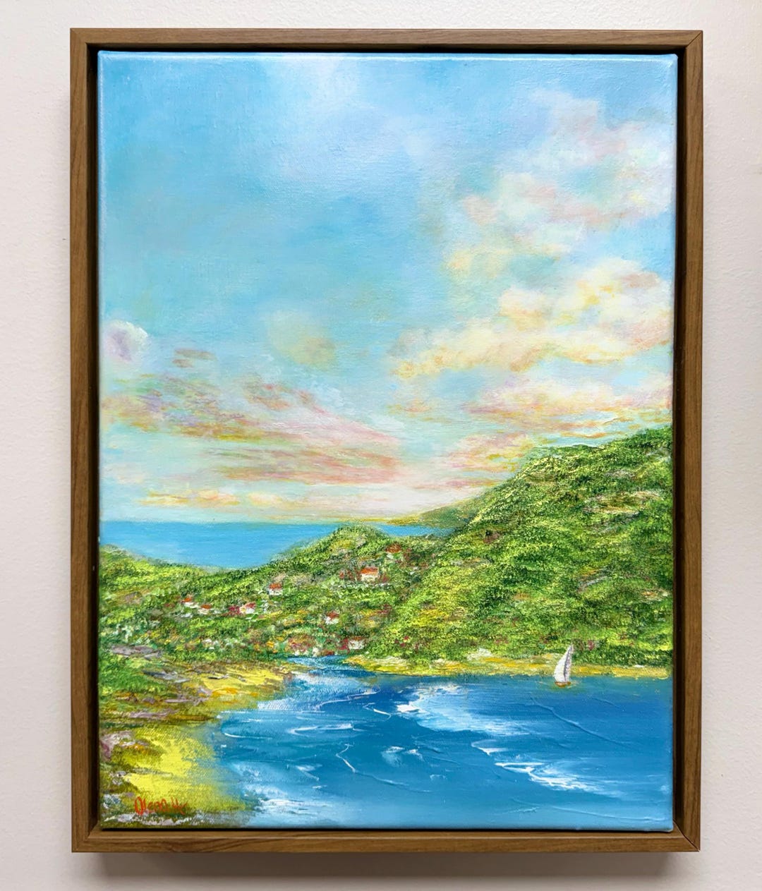 16''x12'' Original Oil Paining, Framed Fine Art, Seascape ...