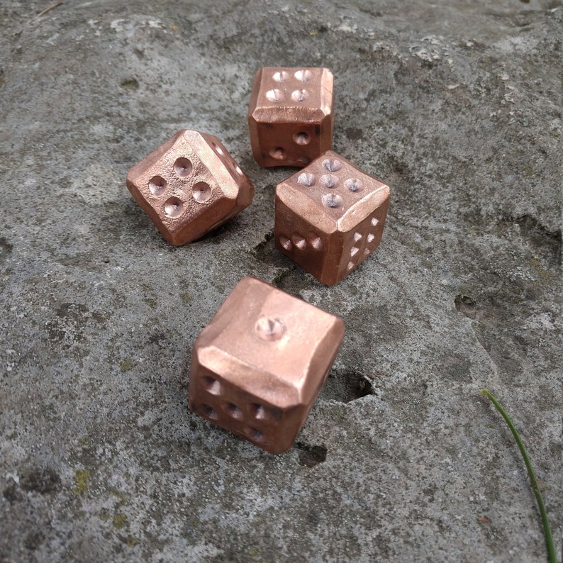 Set of 4 Copper Dices D6 Copper Dices Dnd Dice Games | Etsy