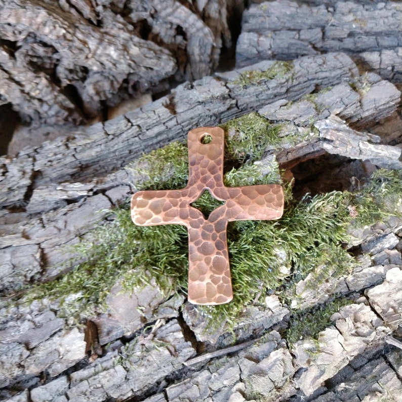 Hand forged copper cross viking cross viking norse jewelry | Etsy