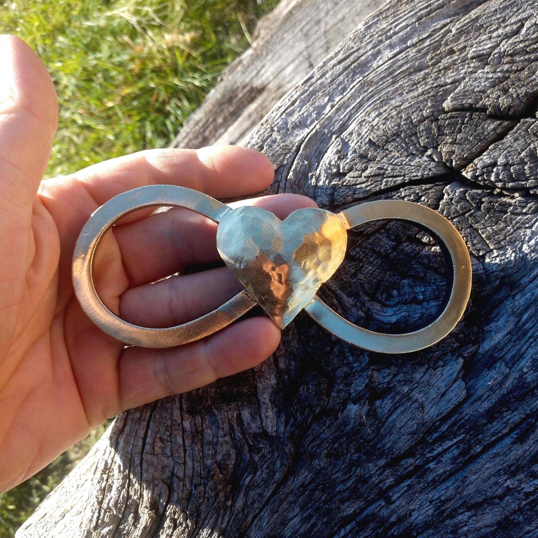Hand Forged Bronze Infinity Heart, 8th Anniversary Gift - Etsy