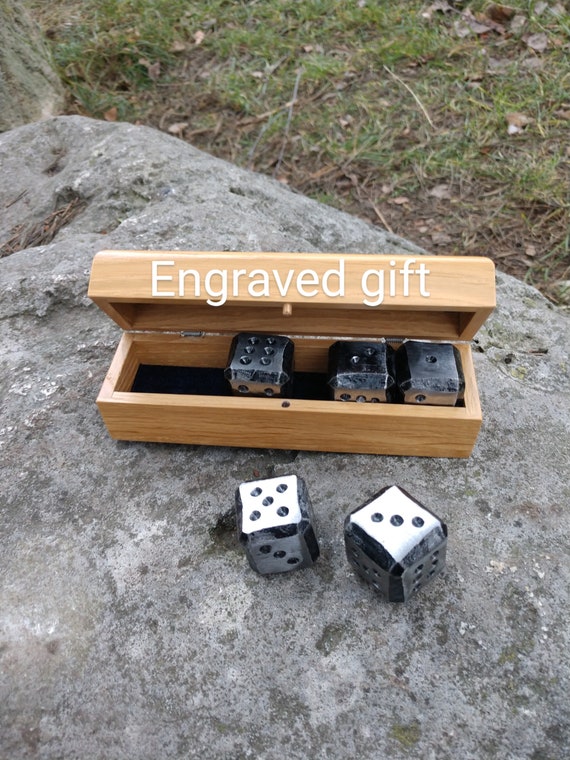 D6 Dice Iron Dices Set of 5 Dices With Box Yahtzee Dice | Etsy