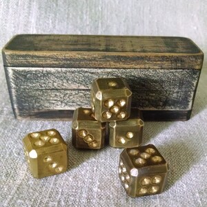 Bronze Dices, Dices, Set of 5 Dices With Box, Bronze Gift, Dnd Dice, 8 ...
