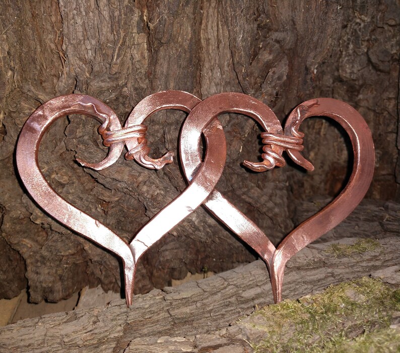 Copper Gifts Forged Copper Hearts Engraved Gift - Etsy