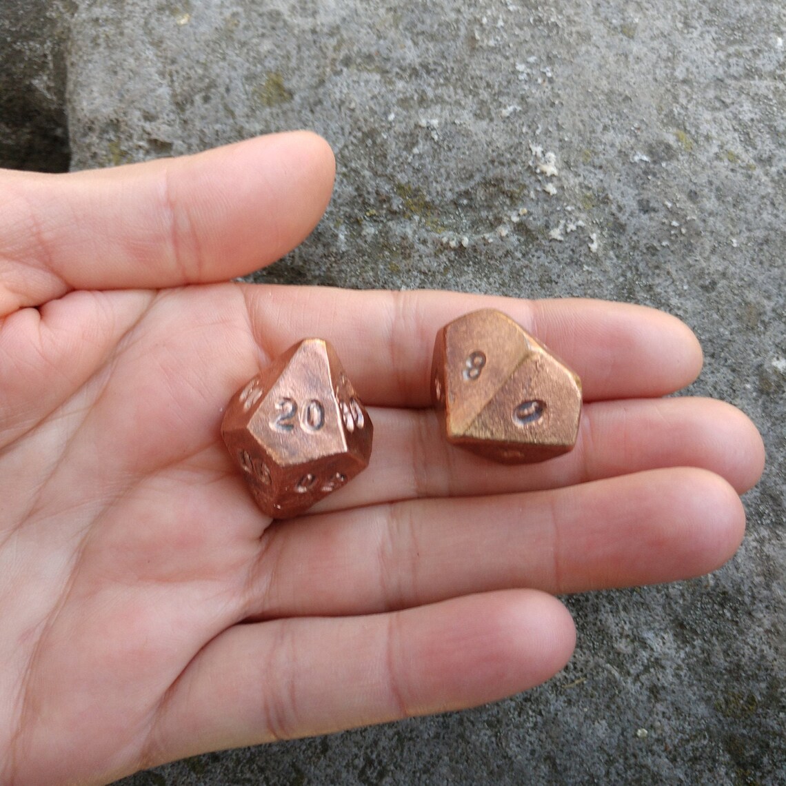 Set of 2 Copper Dice D00 Dice D10 Forged Copper Dice Board | Etsy