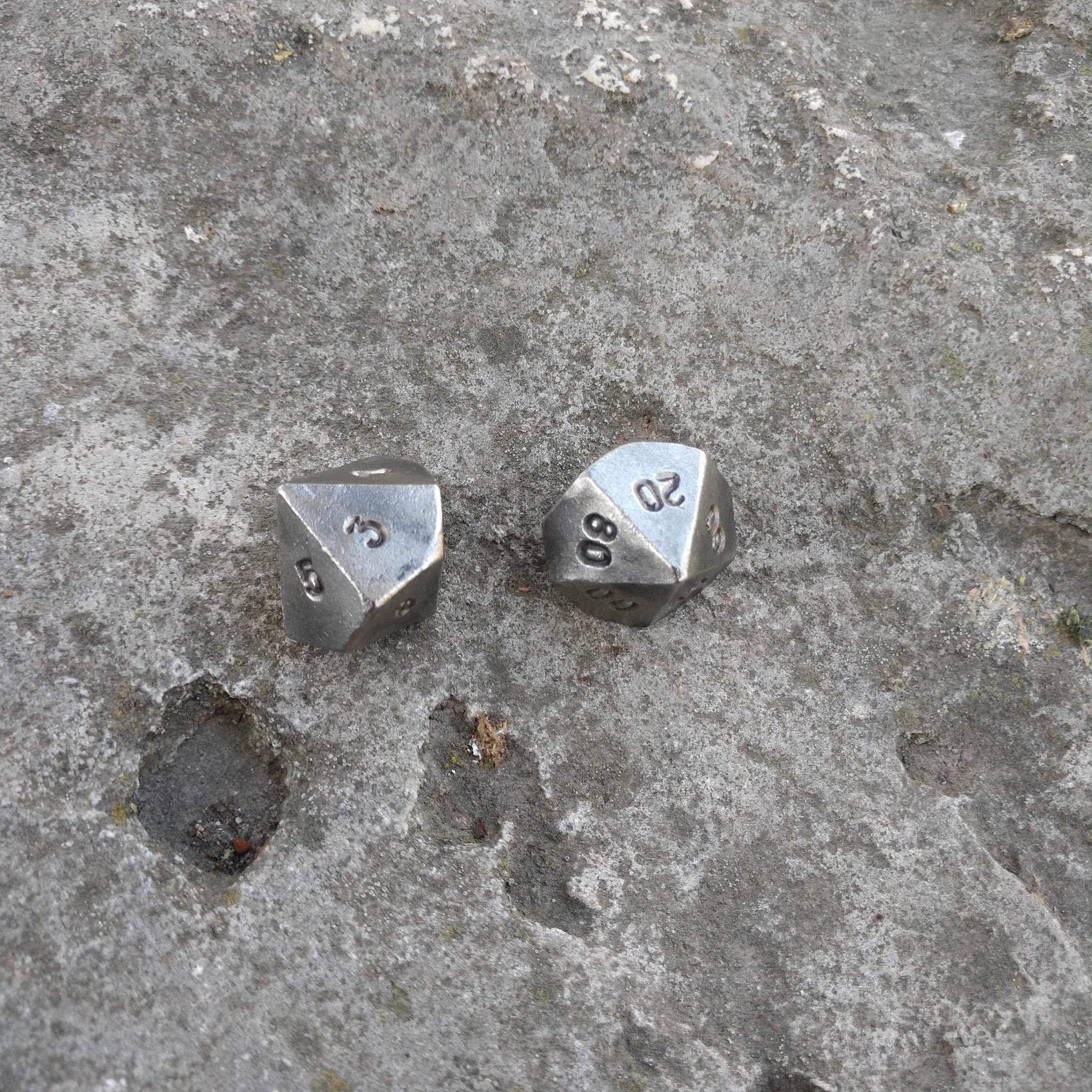 Stainless Steel dice set of 2 dice d00 dice d10 dice board | Etsy