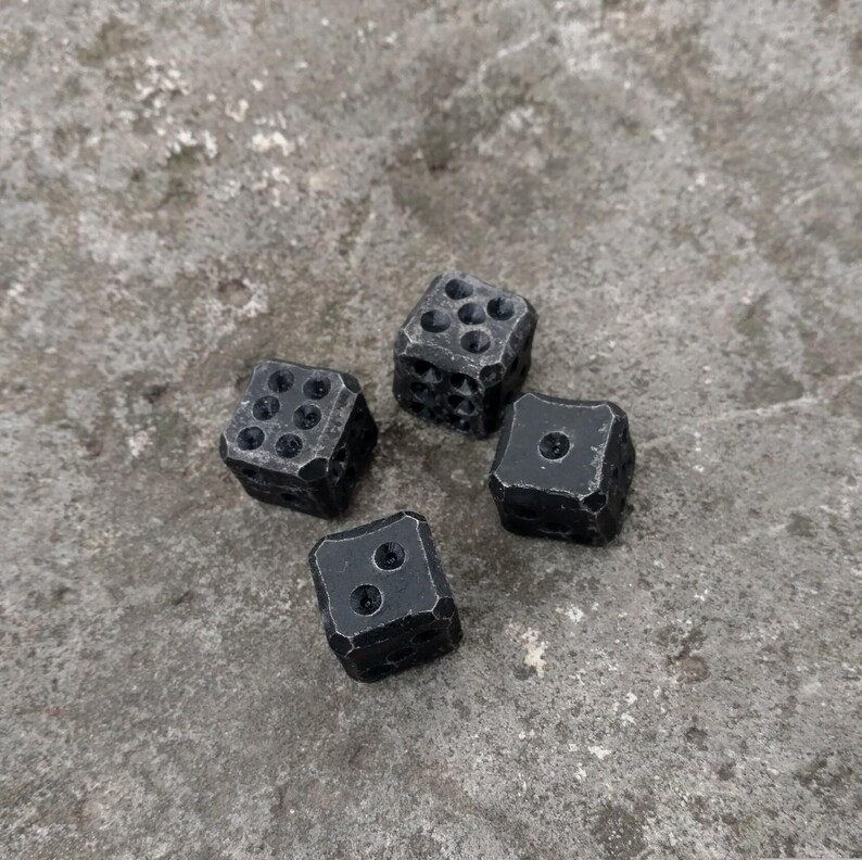 Handmade Iron Dice Set: Forged Metal Dice for Tabletop Games - Etsy