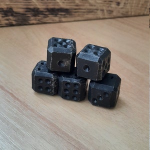 Iron Dices, Set of 5 Iron Dices, Forged Dices, Dice Games, Tabletop ...