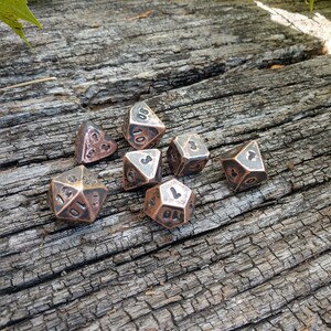 Copper Dice, Set of 7 Copper Dice, Copper Gifts, Dnd Dice, D4, D6, D8 ...