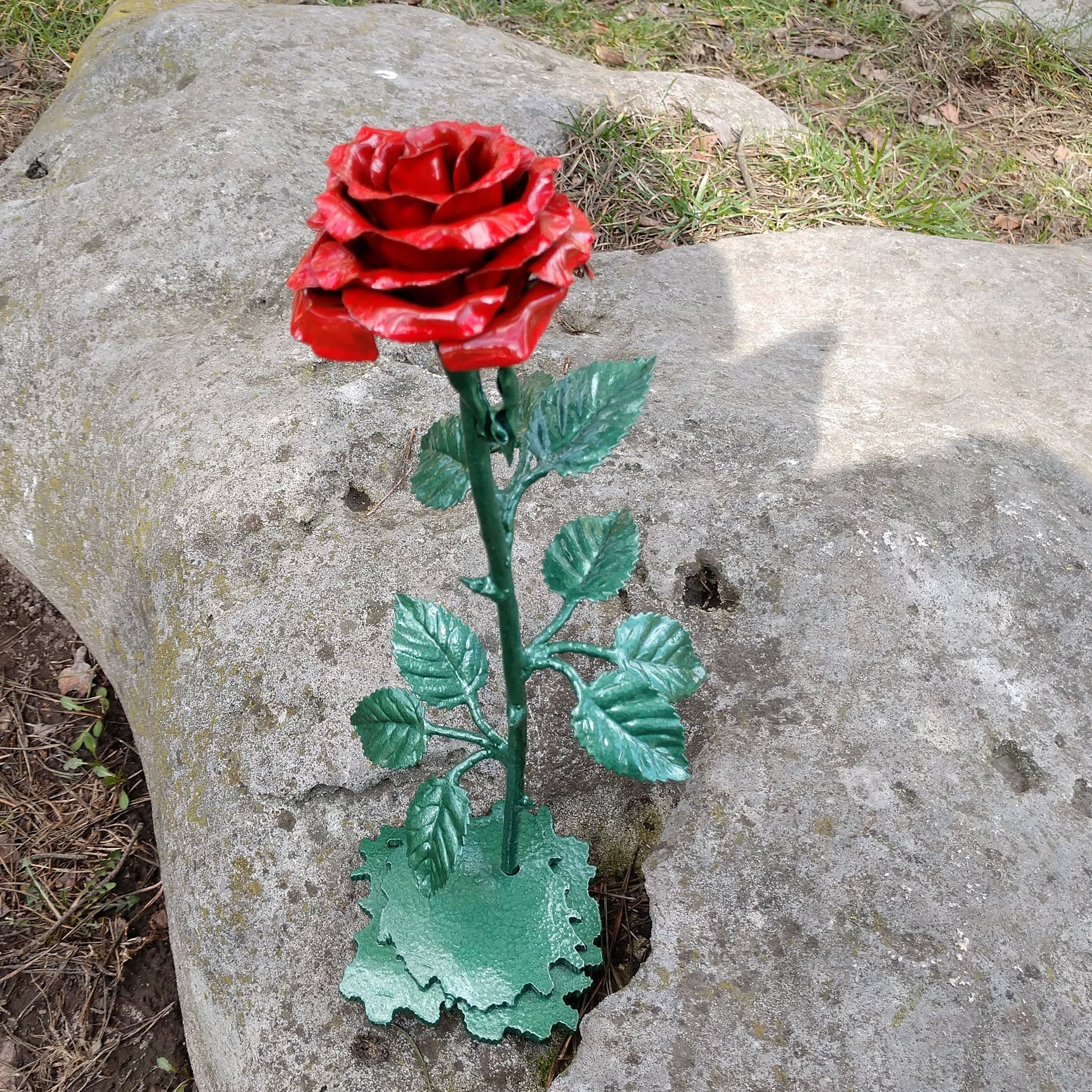Forged rose iron red rose personalized iron rose iron | Etsy