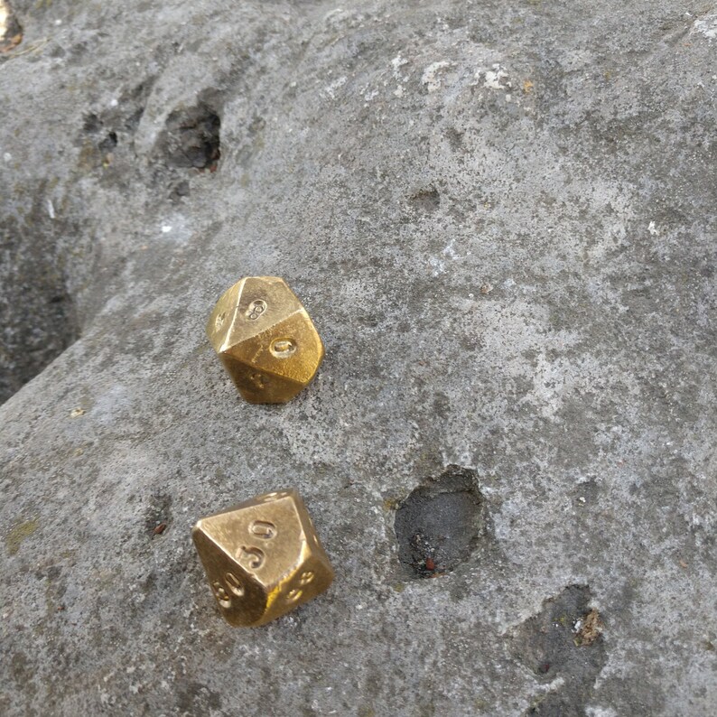 Forged Bronze Dice Set of 2 Bronze Dice D00 Dice D10 Board | Etsy