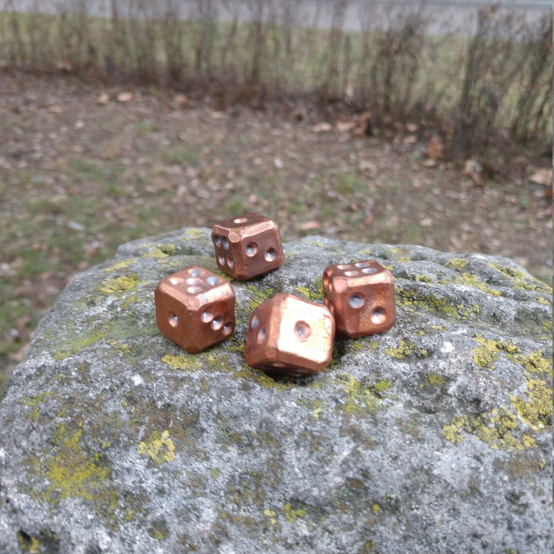 Dices set of 4 dices copper anniversary dice games | Etsy