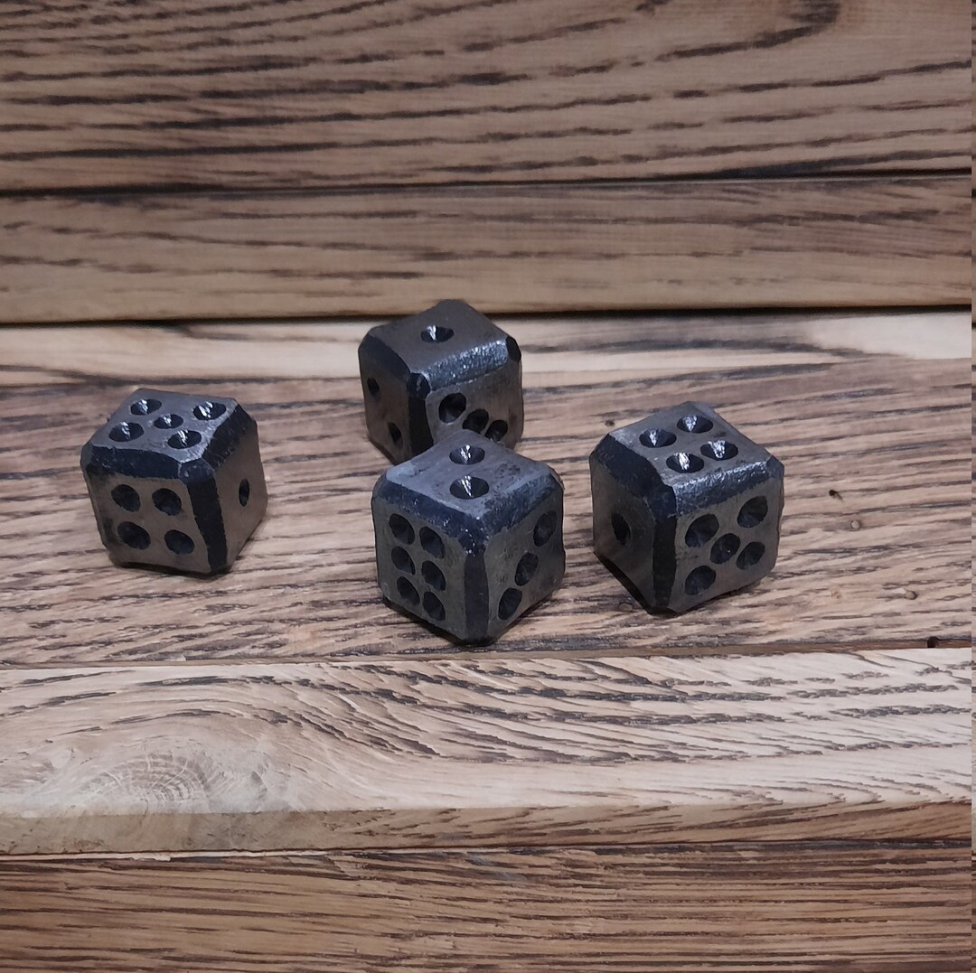 Iron Dice, D6 Dice, Set of 4 Dices, Dice Games, 6th Anniversary Gift ...