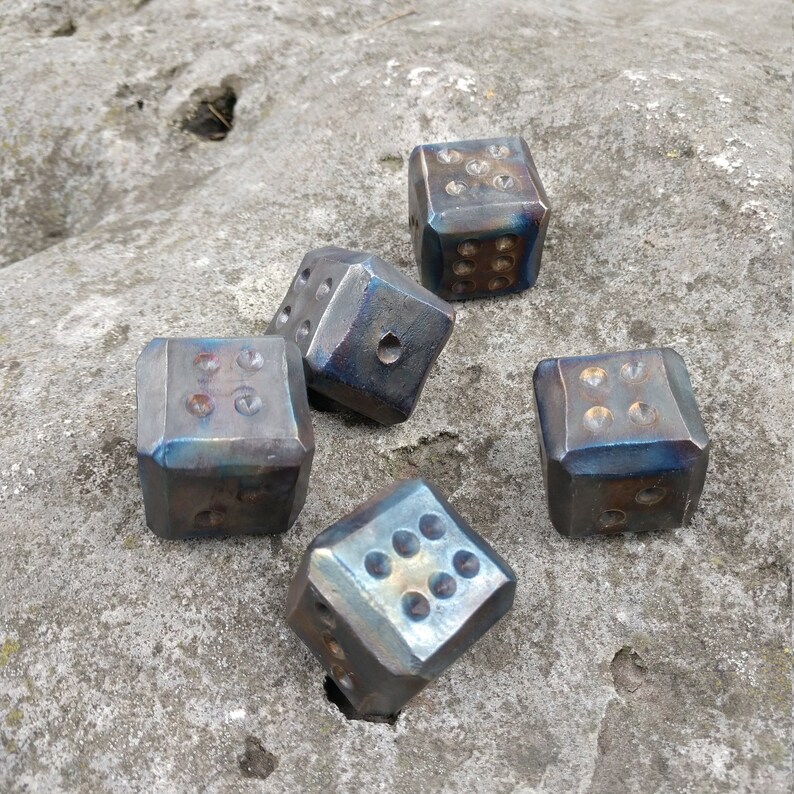 Titanium Dices Set of 5 Dices Titanium D6 Dice Games Dnd - Etsy