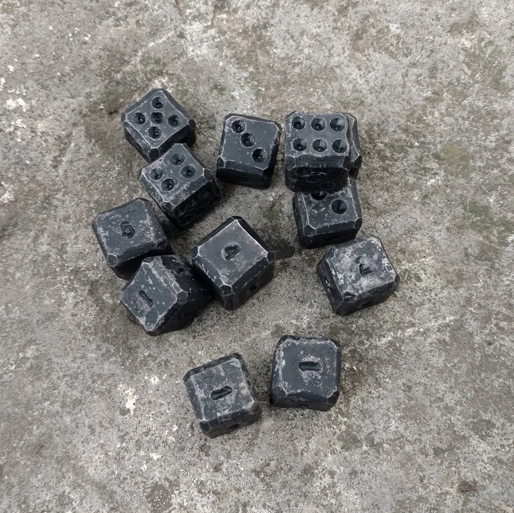 Iron dices dices set of 12 dices dice games tabletop | Etsy