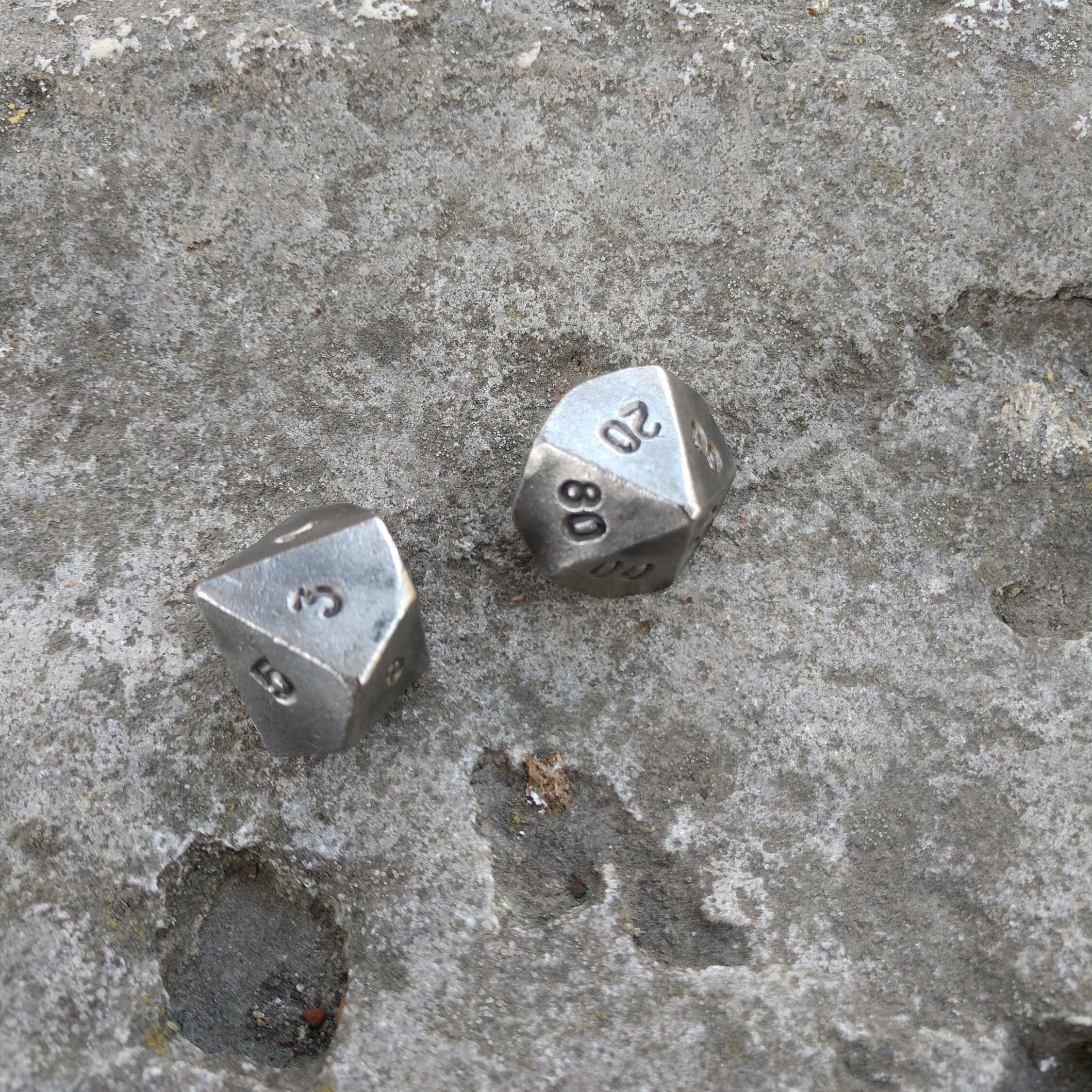 Stainless Steel dice set of 2 dice d00 dice d10 dice board | Etsy