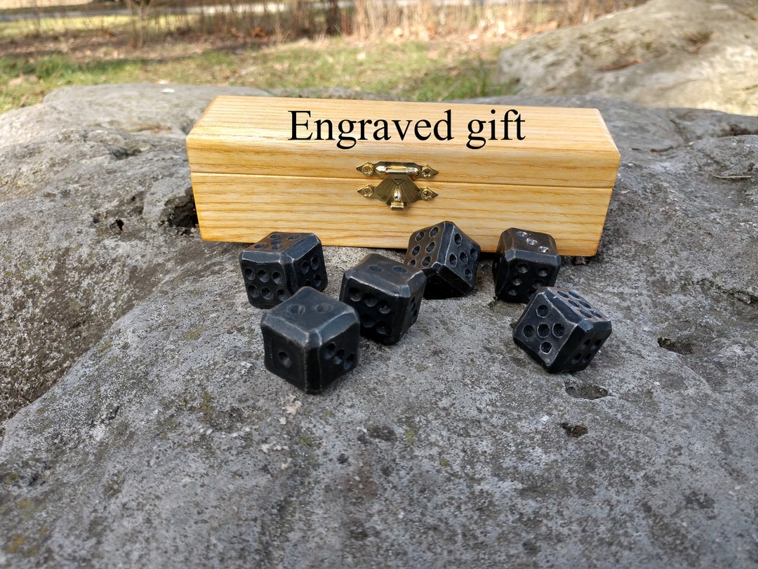 Set of 6 Stainless Steel Dice With Box, Dnd Dice, Dice Games, Tabletop ...
