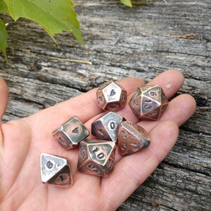 Copper Dice, Set of 7 Copper Dice, Copper Gifts, Dnd Dice, D4, D6, D8 ...