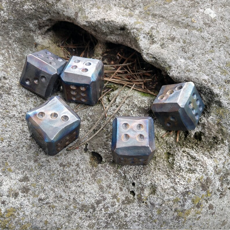 Titanium Dices Set of 5 Dices Titanium D6 Dice Games Dnd - Etsy