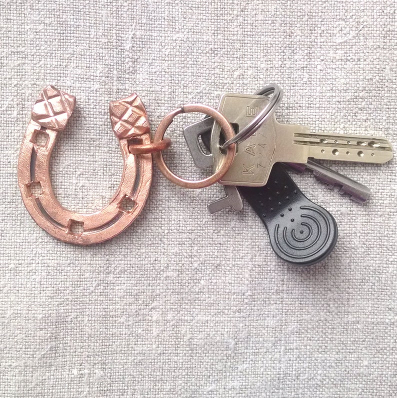 Copper Key Holder, Copper Keychain, Copper Horseshoe, 7th Anniversary ...