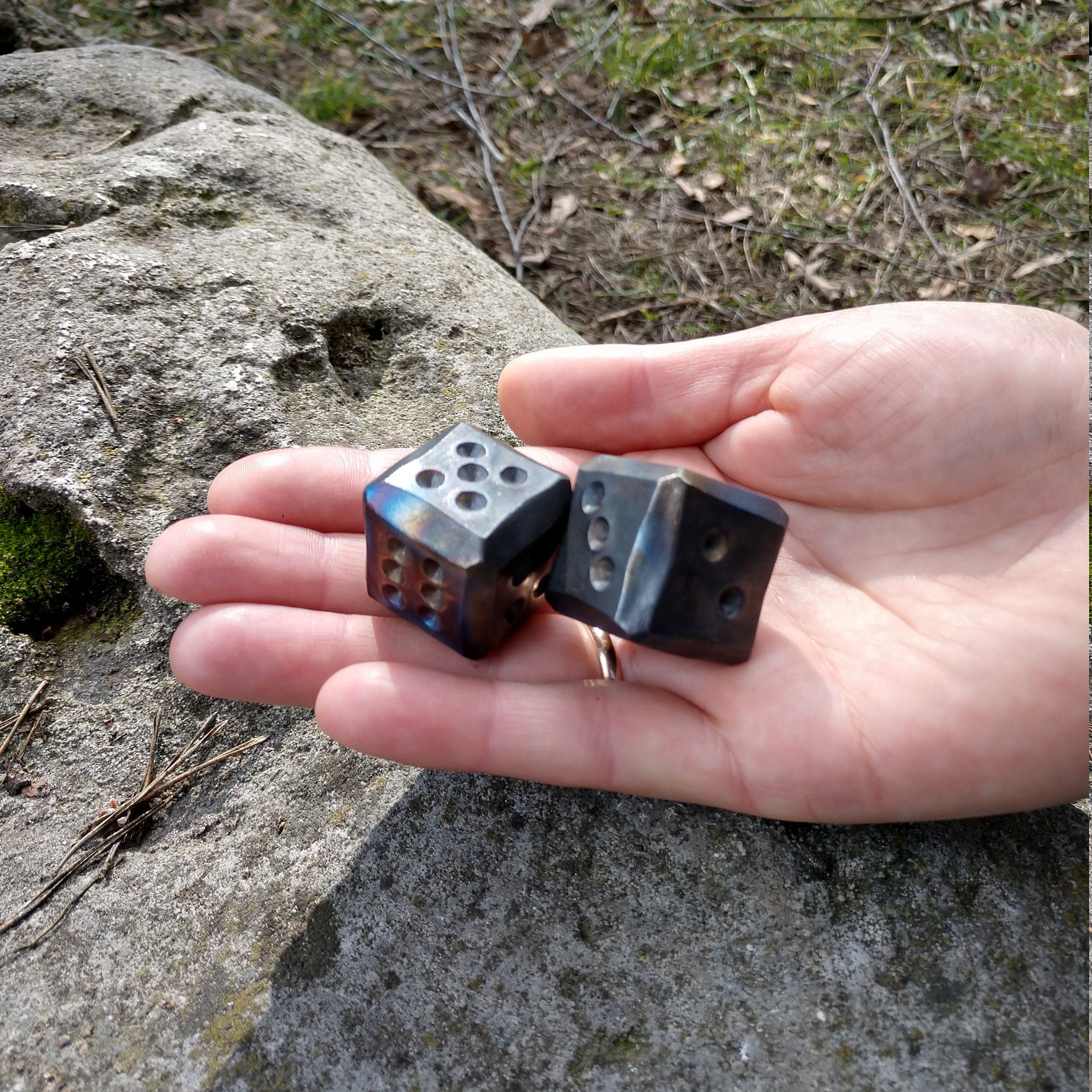 Set of 2 Titanium Dices Titanium Dices Titanium D6 Dice - Etsy