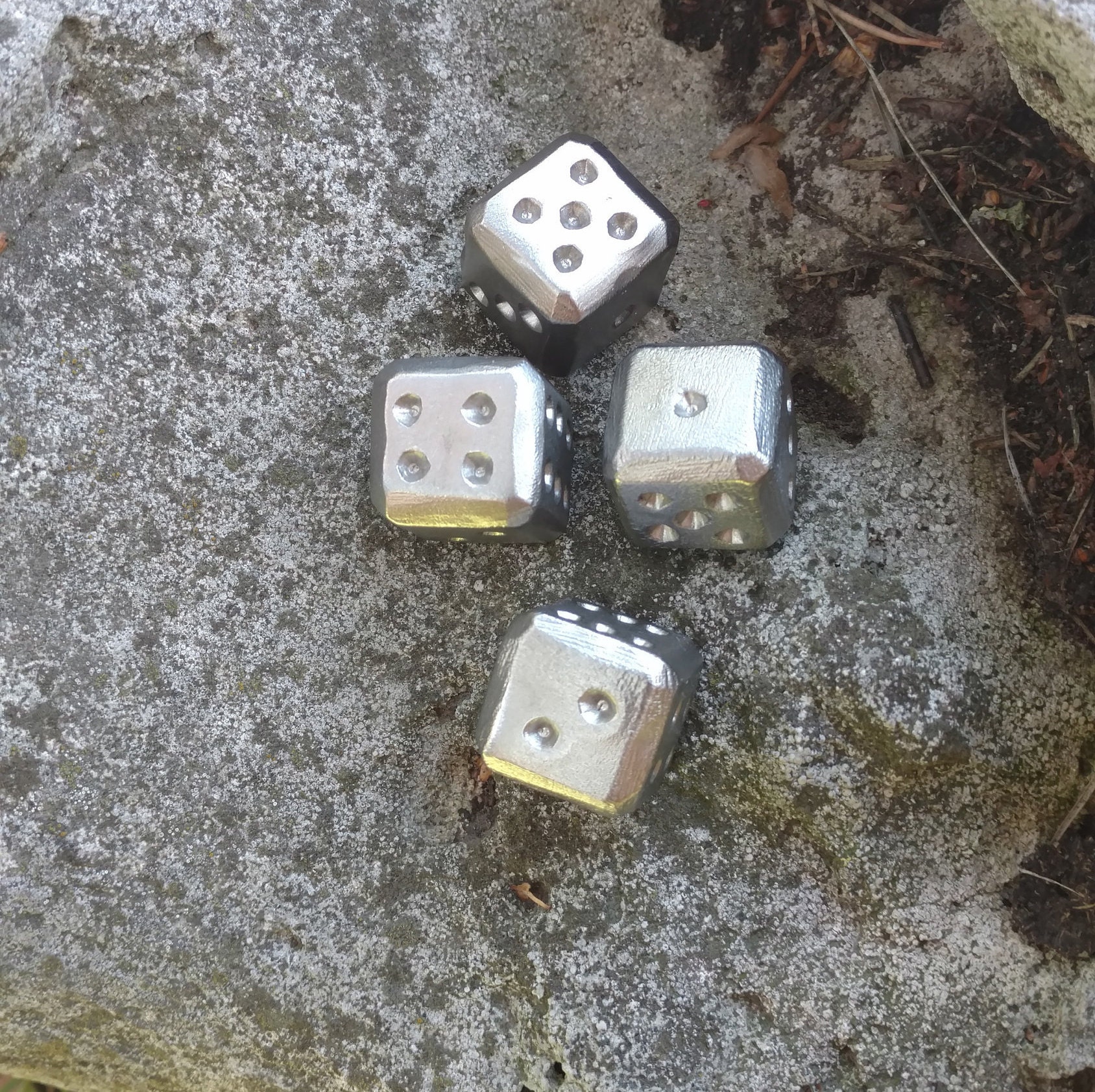 Steel dice dices stainless steel set of 4 stainless steel | Etsy