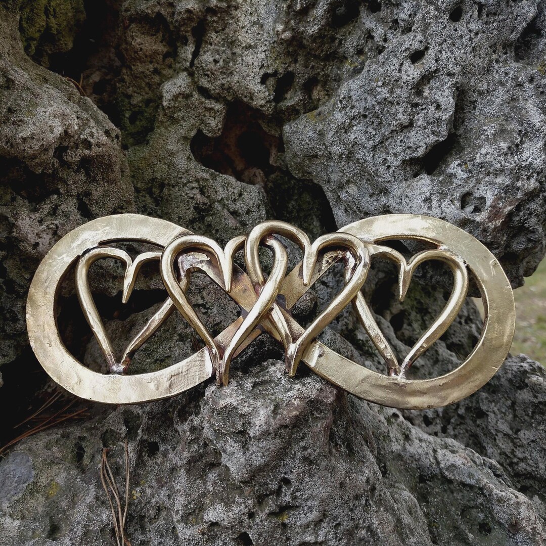Personalized Bronze Infinity With Hearts, 8th Anniversary Gift - Etsy