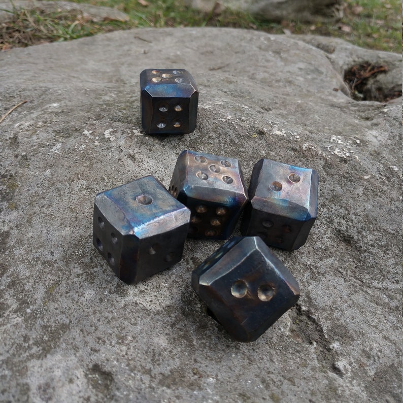 Titanium Dices Set of 5 Dices Titanium D6 Dice Games Dnd - Etsy