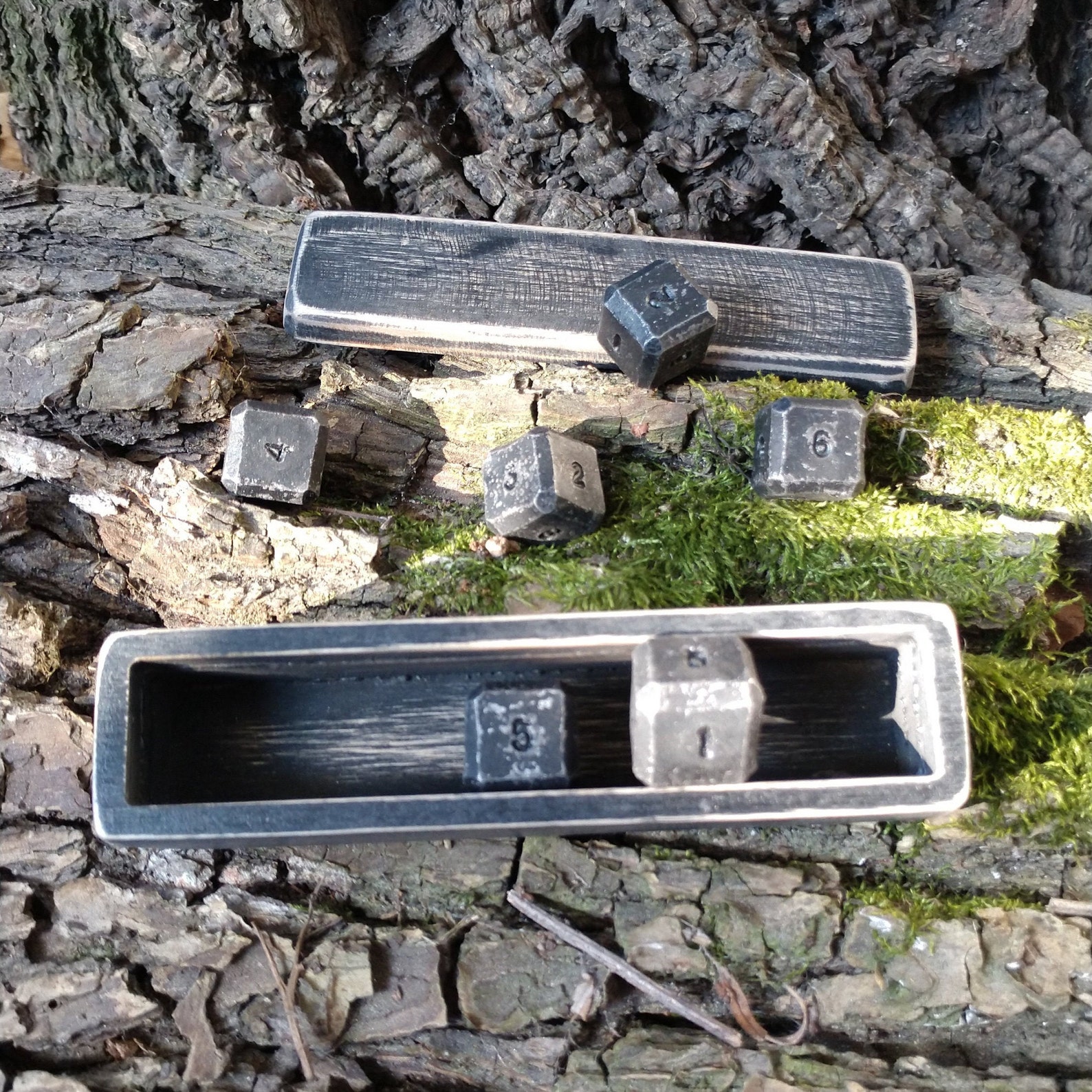 Iron dice set of 6 dices with box 6th anniversary gift for | Etsy