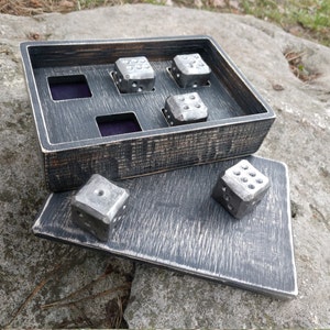 Dices Iron Dices Set of 5 Dices With Box Dice Games - Etsy