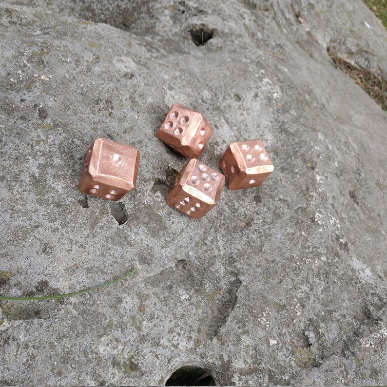 Set of 4 Copper Dices D6 Copper Dices Dnd Dice Games | Etsy