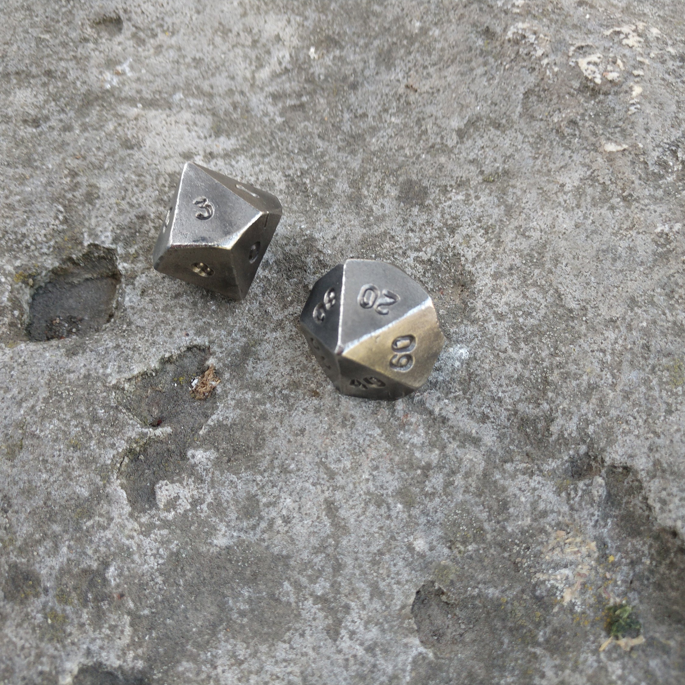 Stainless Steel dice set of 2 dice d00 dice d10 dice board | Etsy