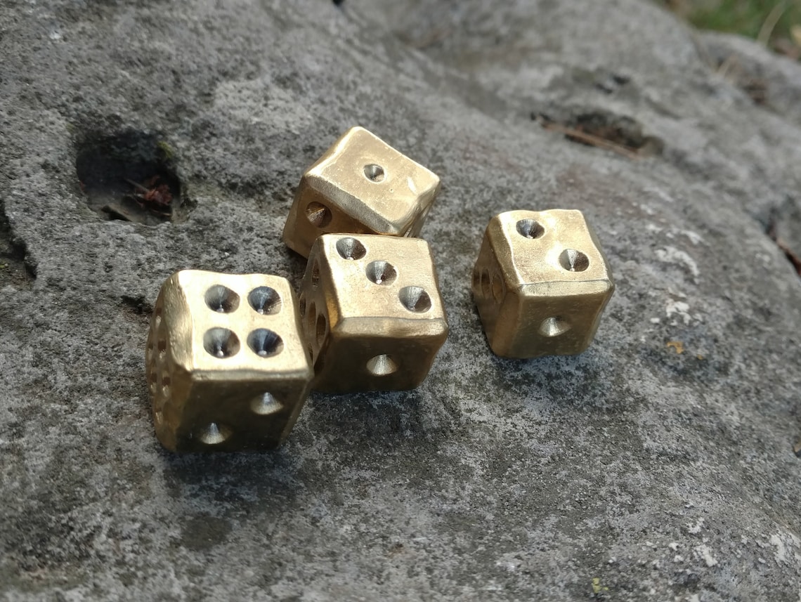 Bronze Dices Dices Set of 4 Dices D6 Dice Games Tabletop - Etsy