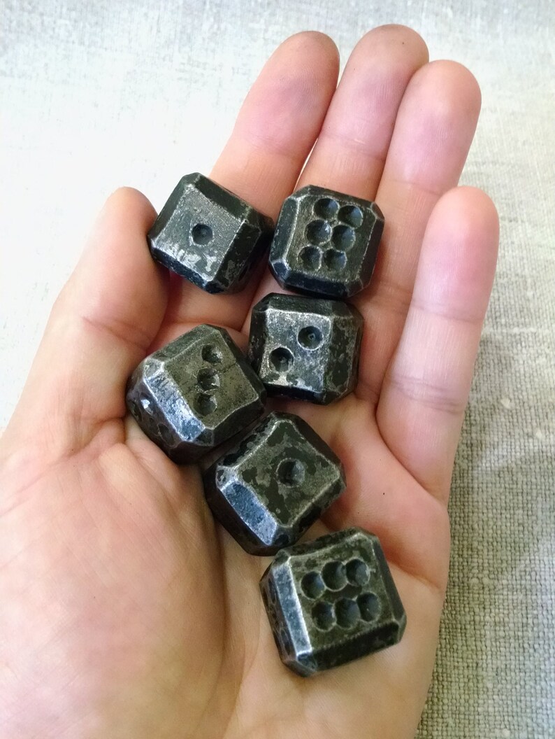 Iron dices dices set of 6 dices dice games tabletop | Etsy