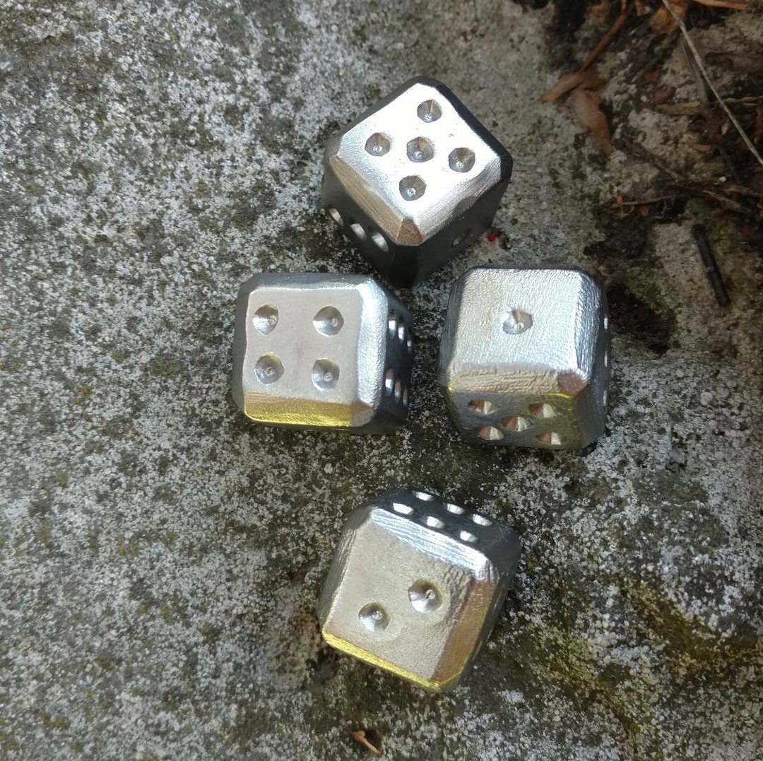Steel Dice, Dices, Stainless Steel, Set of 4 Stainless Steel Dices ...