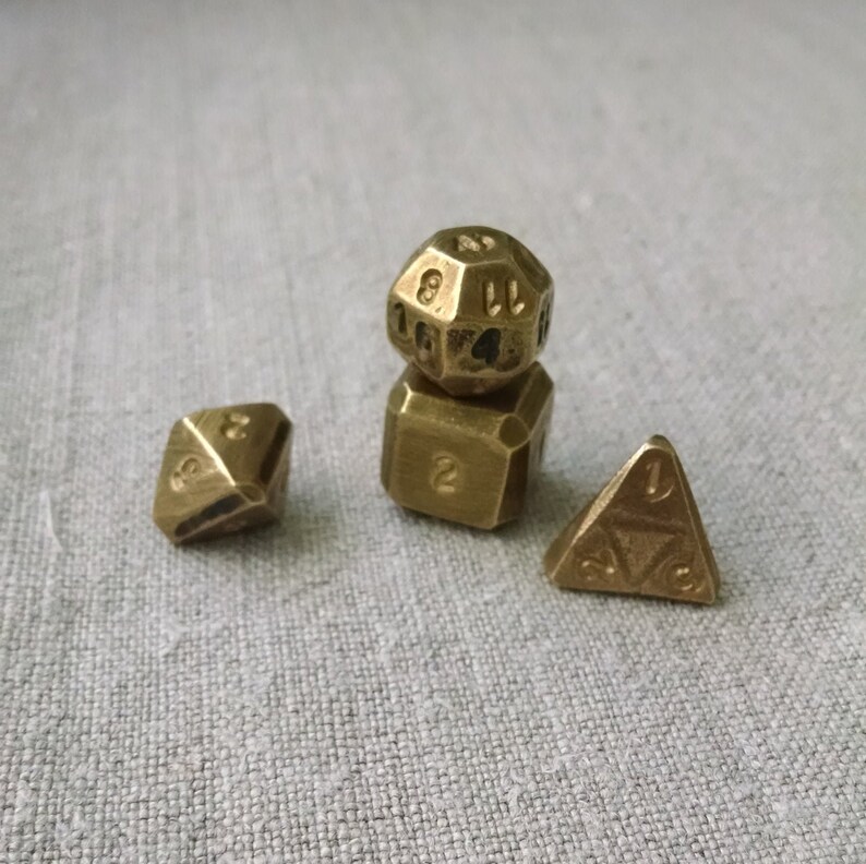 Bronze Dices Dices Set of 4 Dices Dnd Dice D4 D6 D8 - Etsy