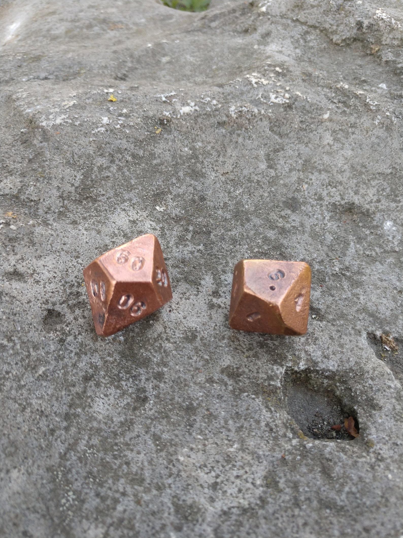 Set of 2 Copper Dice D00 Dice D10 Forged Copper Dice Board | Etsy