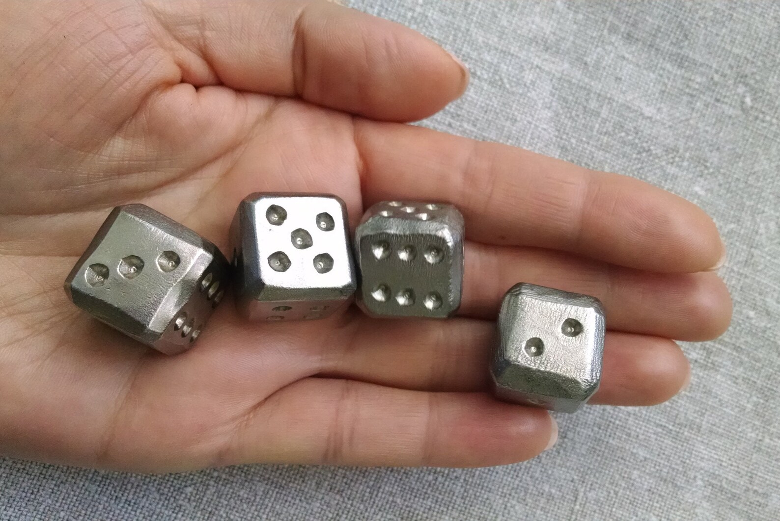 Steel Dice Dices Stainless Steel Set of 4 Stainless Steel | Etsy