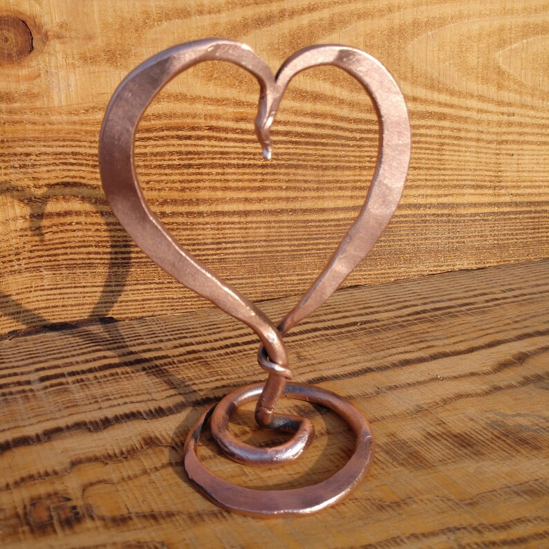 Copper Gifts Forged Copper Heart Engraved Gift Personalized - Etsy
